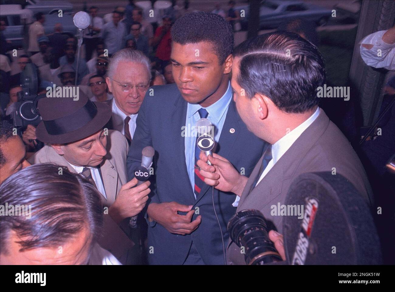 Boxer Cassius Clay is pictured at the Induction Center in Houston Texas ...