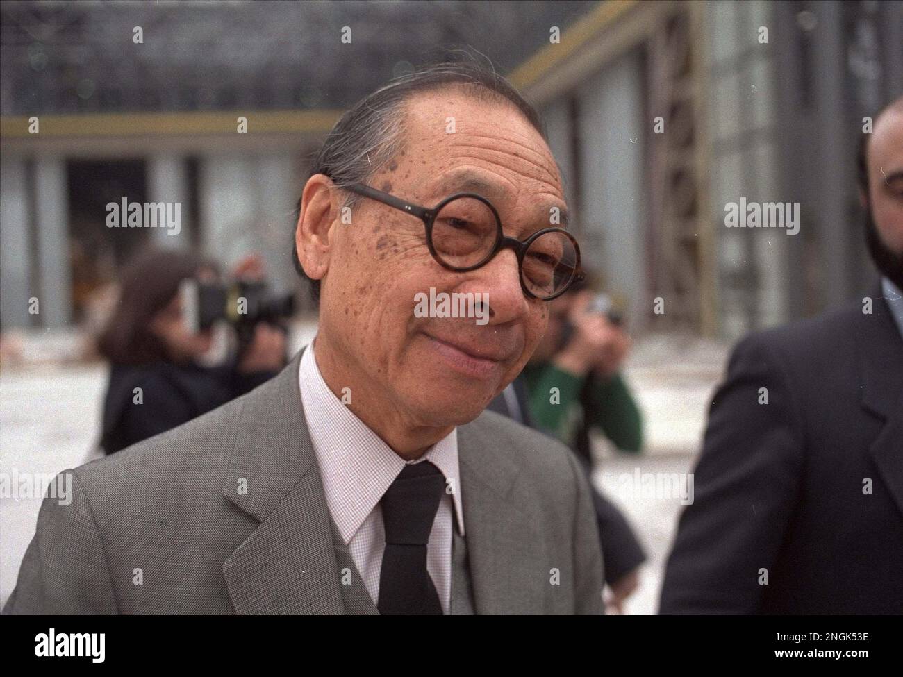 Architect I.M. Pei smiles during a tour of the Jacob Javits Convention ...