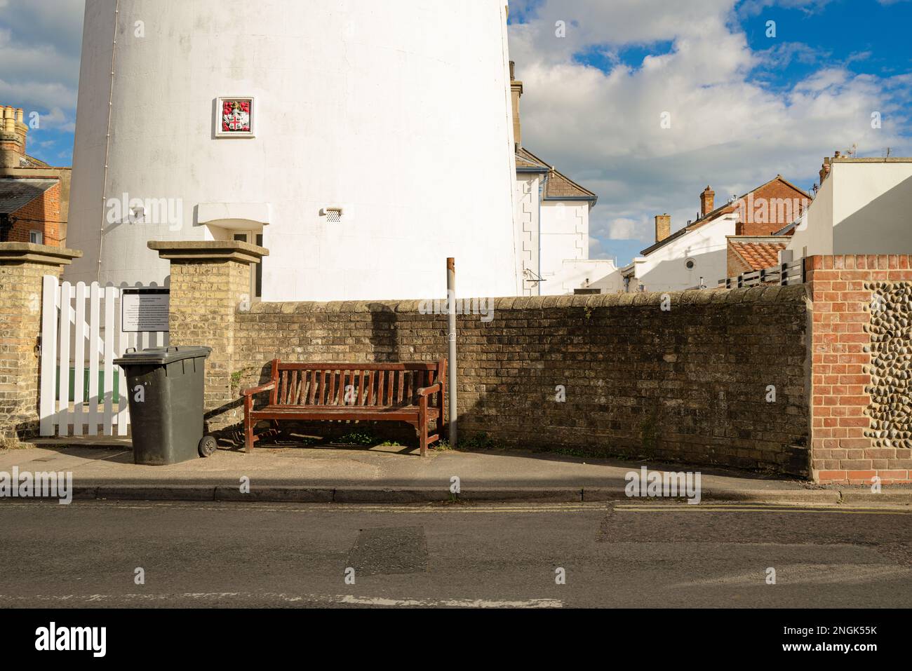 Street view of the famous base of the coastal Lighthouse showing the ...