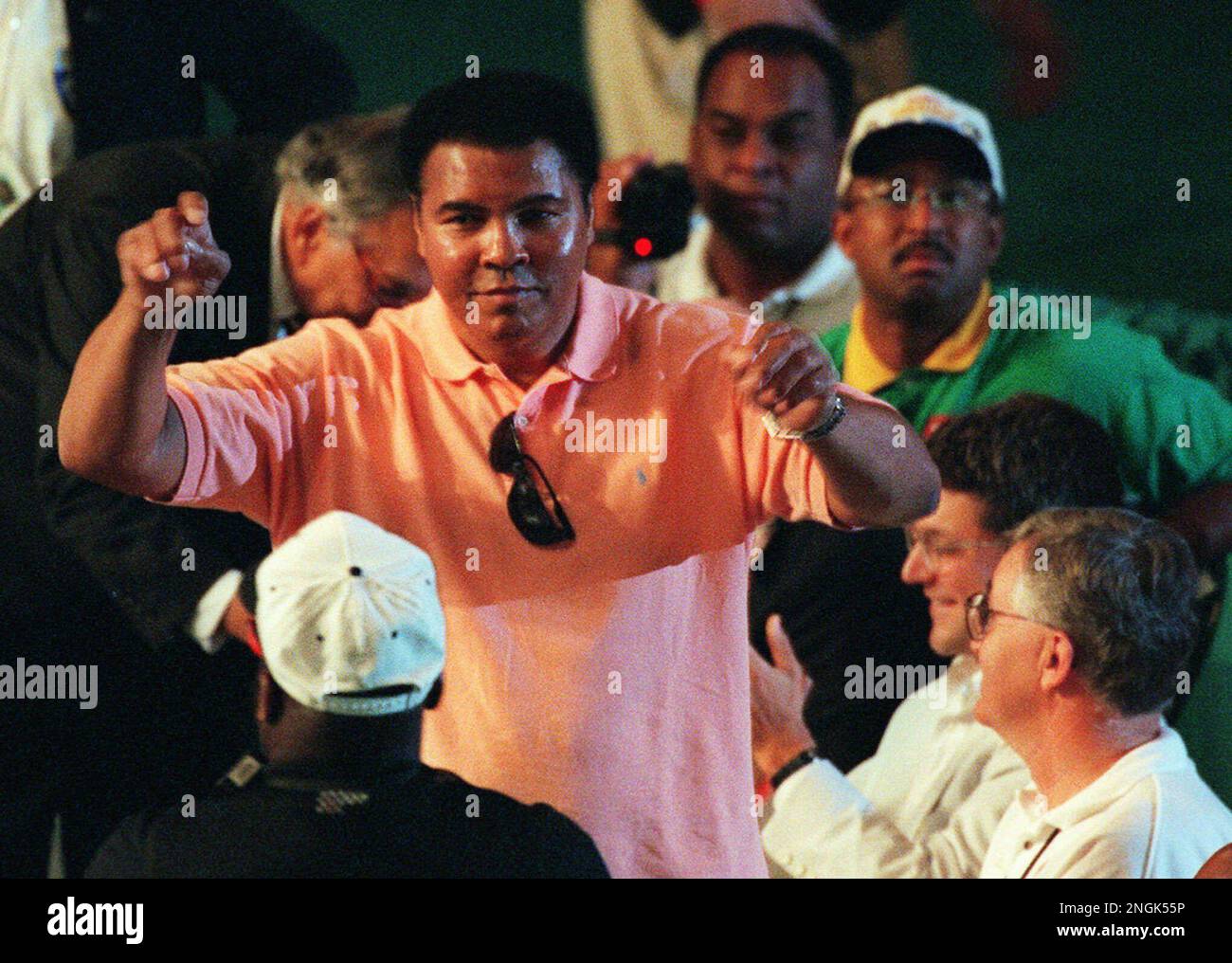 Boxing legend Muhammed Ali visits the boxing finals at the Centennial ...