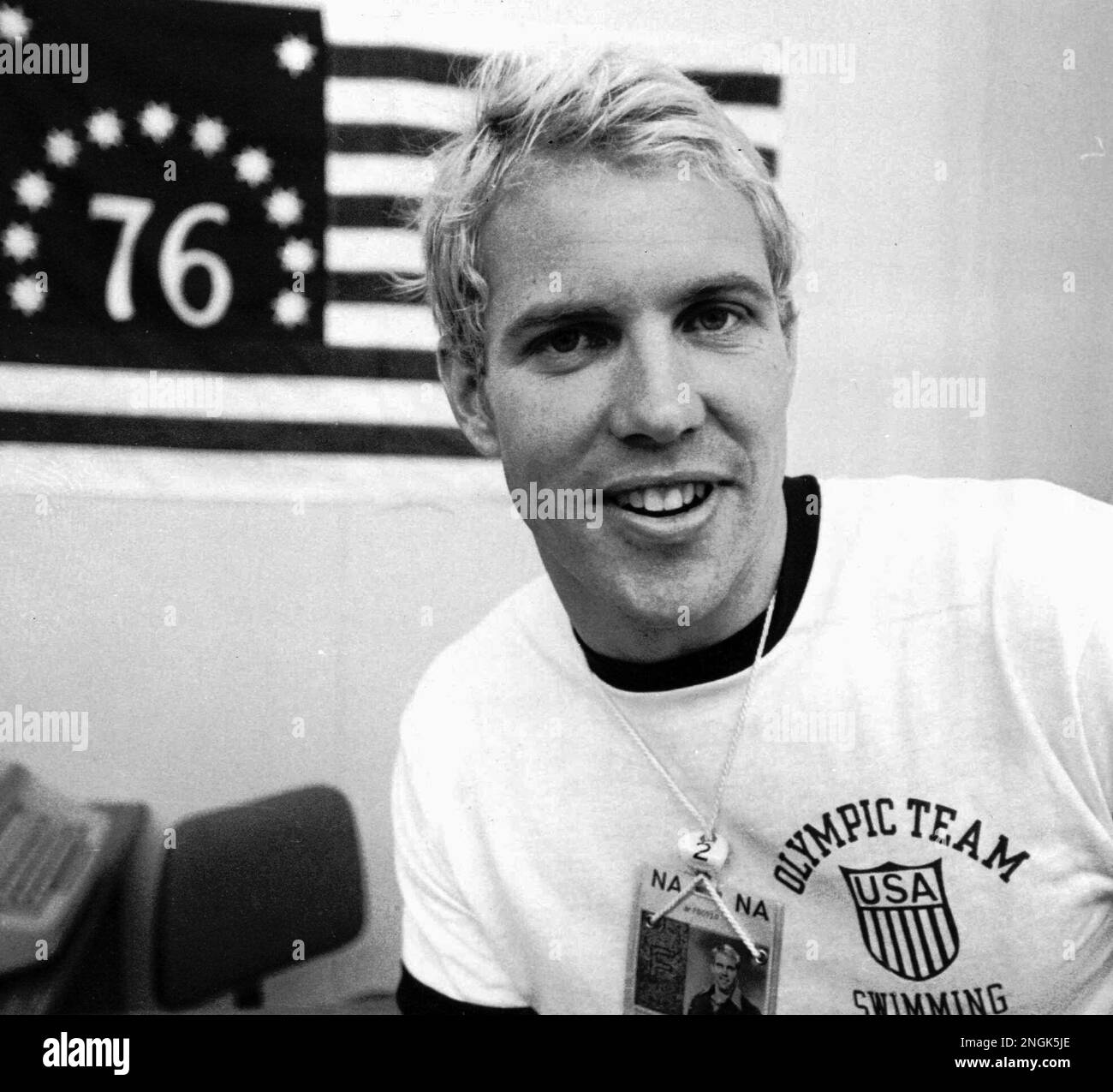 Gary Hall, member of the U.S. Olympic Swim Team from Cincinnati, poses ...
