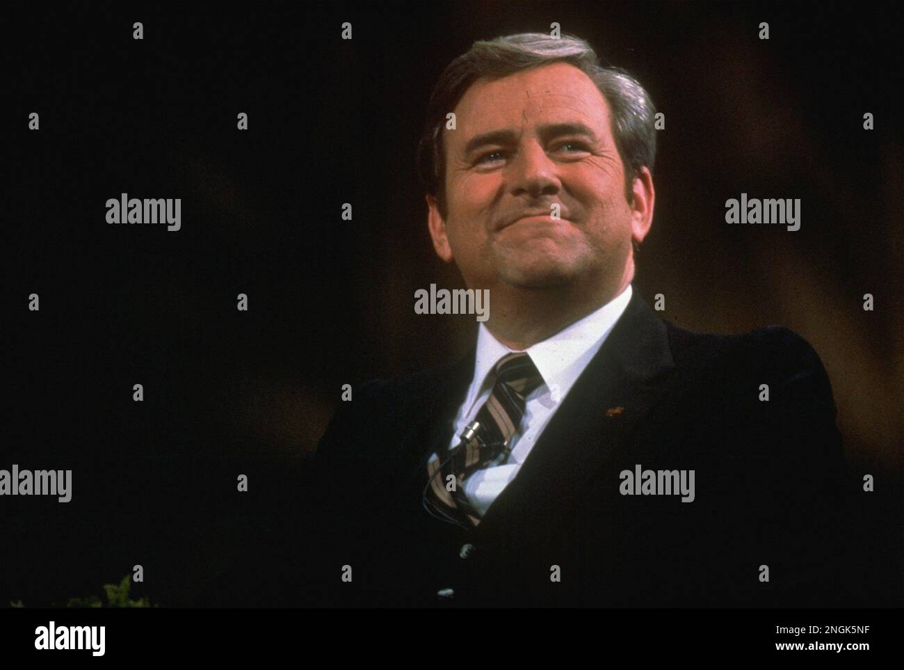 The Reverend Jerry Falwell, of the Moral Majority, appears on the set ...