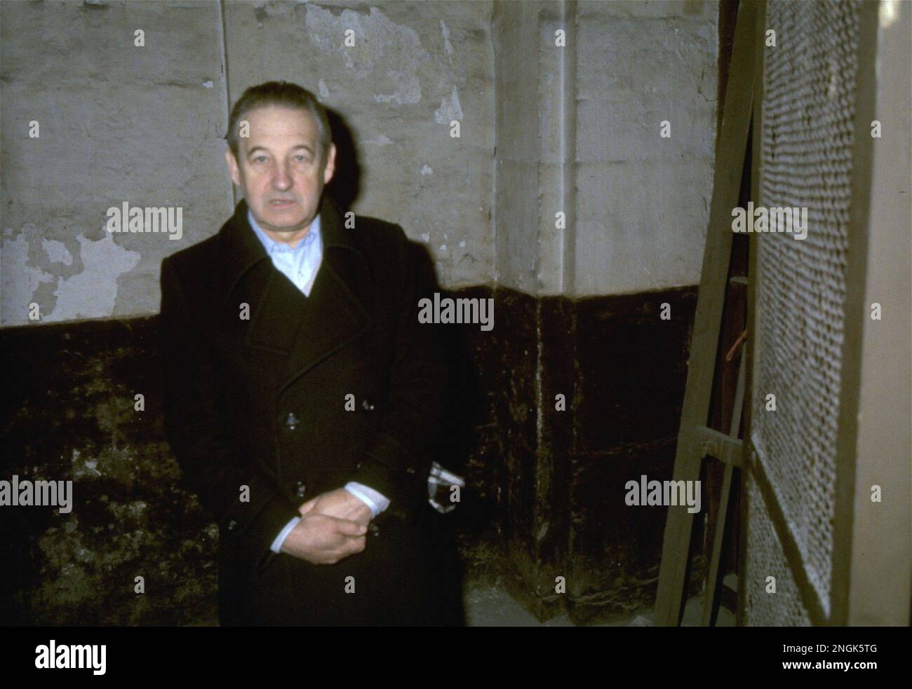 Polish film director Andre Andrzej Wajda taking a look inside jail at ...