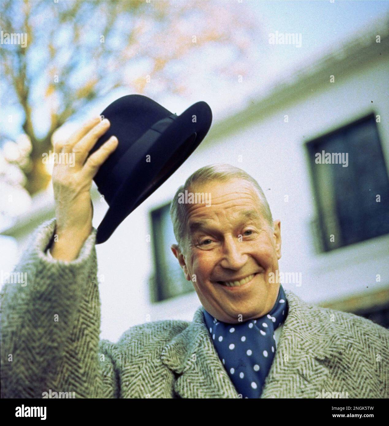 Actor-singer Maurice Chevalier is shown in front of his house in Marne ...