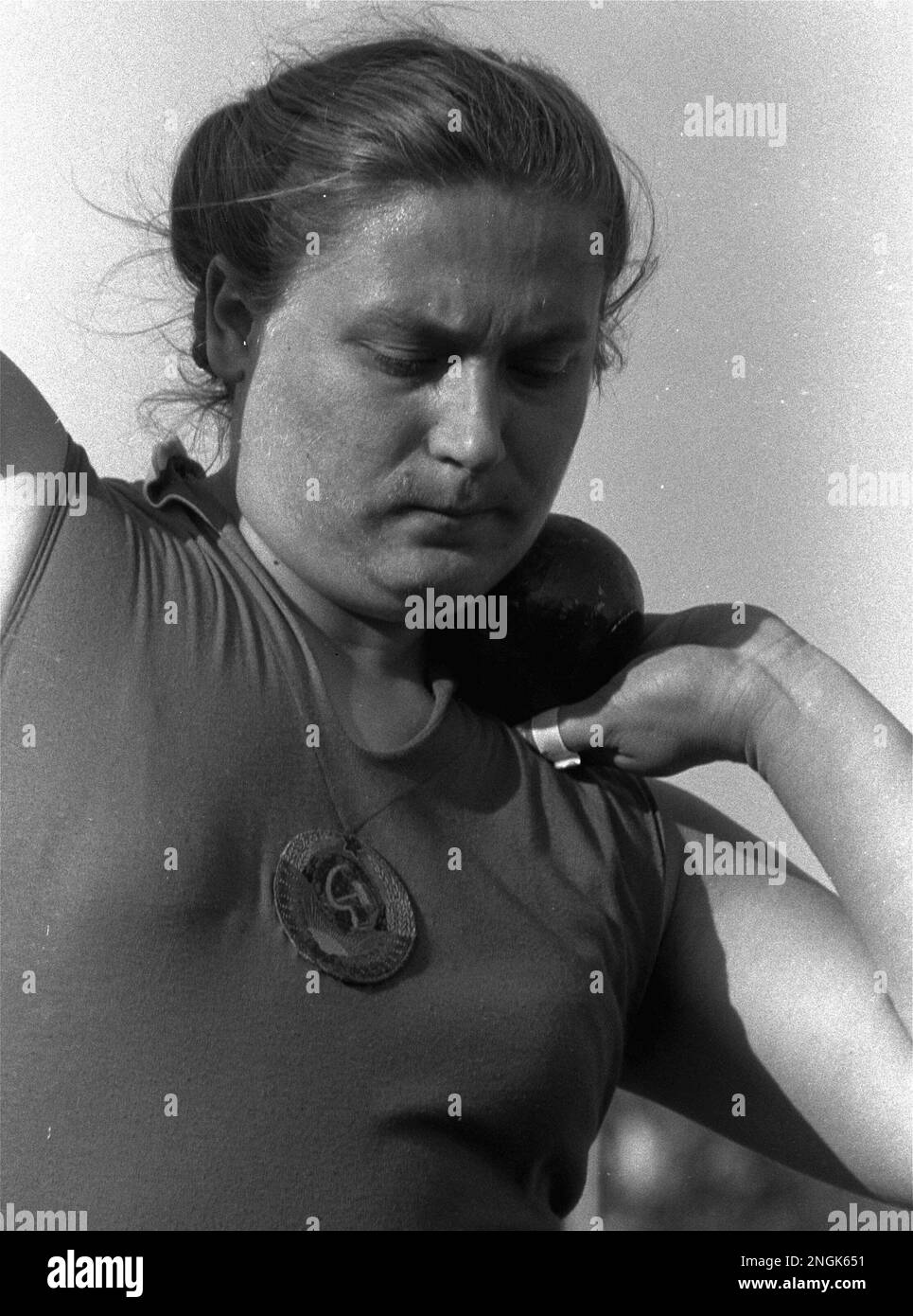 Tamara Press of Russia puts shot for new world record at the Women's ...