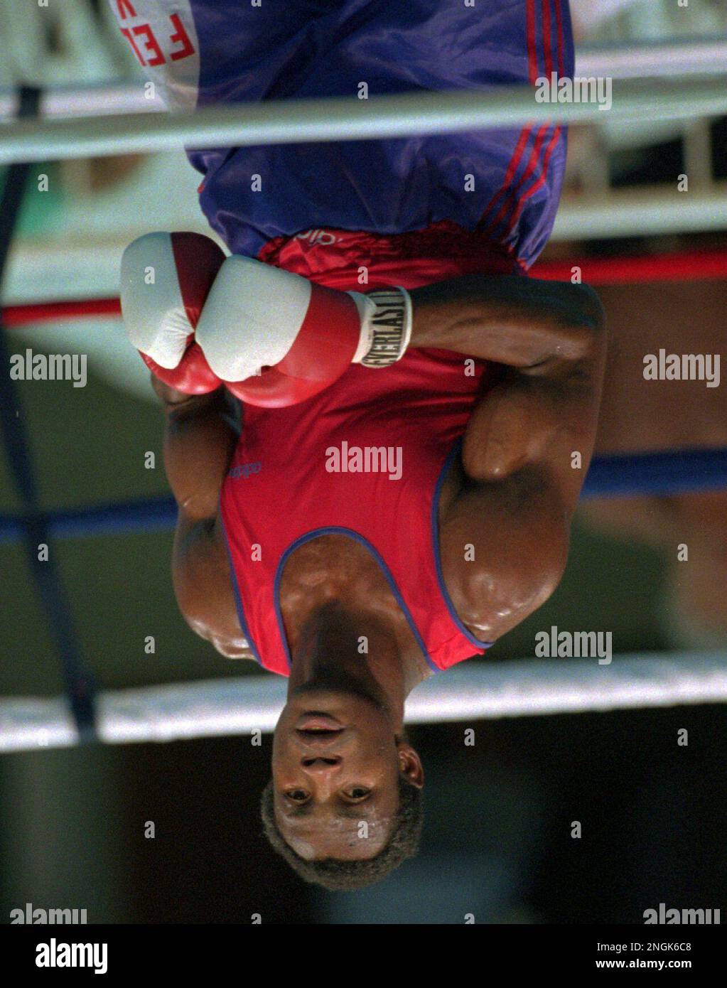 Cuban boxer Felix Savon is shown durng the Pan American games in Mar de ...