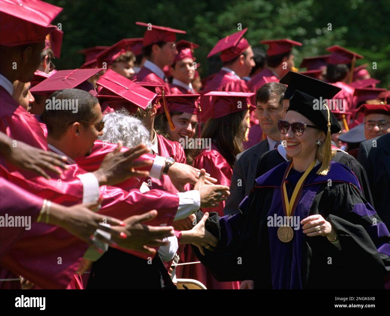 First lady Hillary Rodham Clinton congratulates Brooklyn College ...