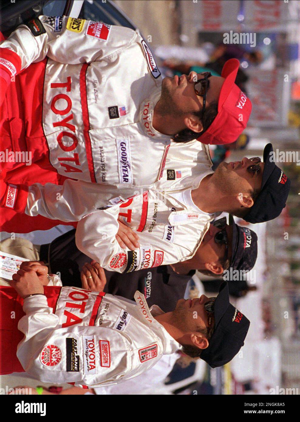 Actor Jason Priestley, far right, is shown with celebrity drivers, from ...