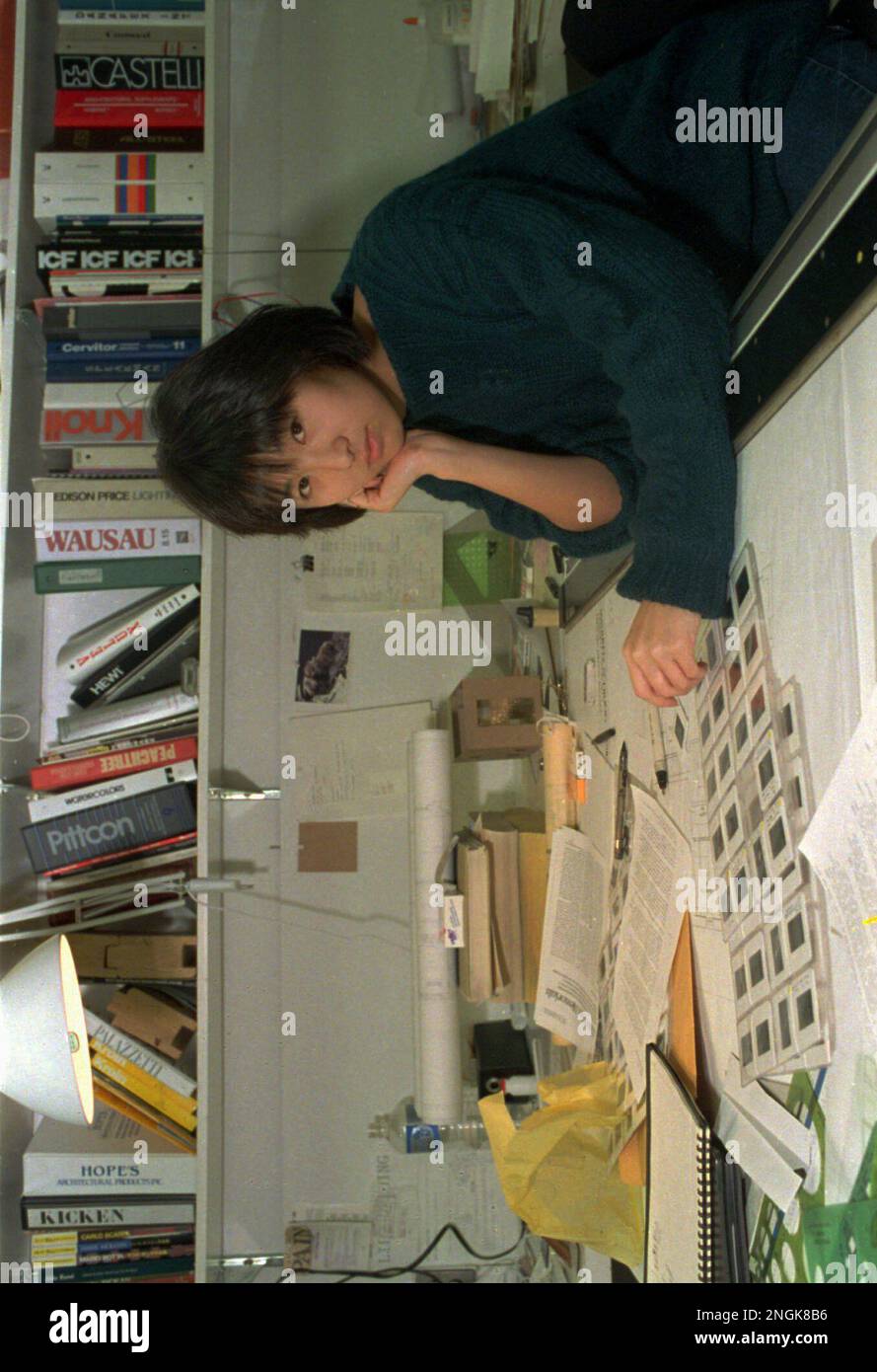 Maya Lin, a 28-year-old architect, pauses in her New York office ...