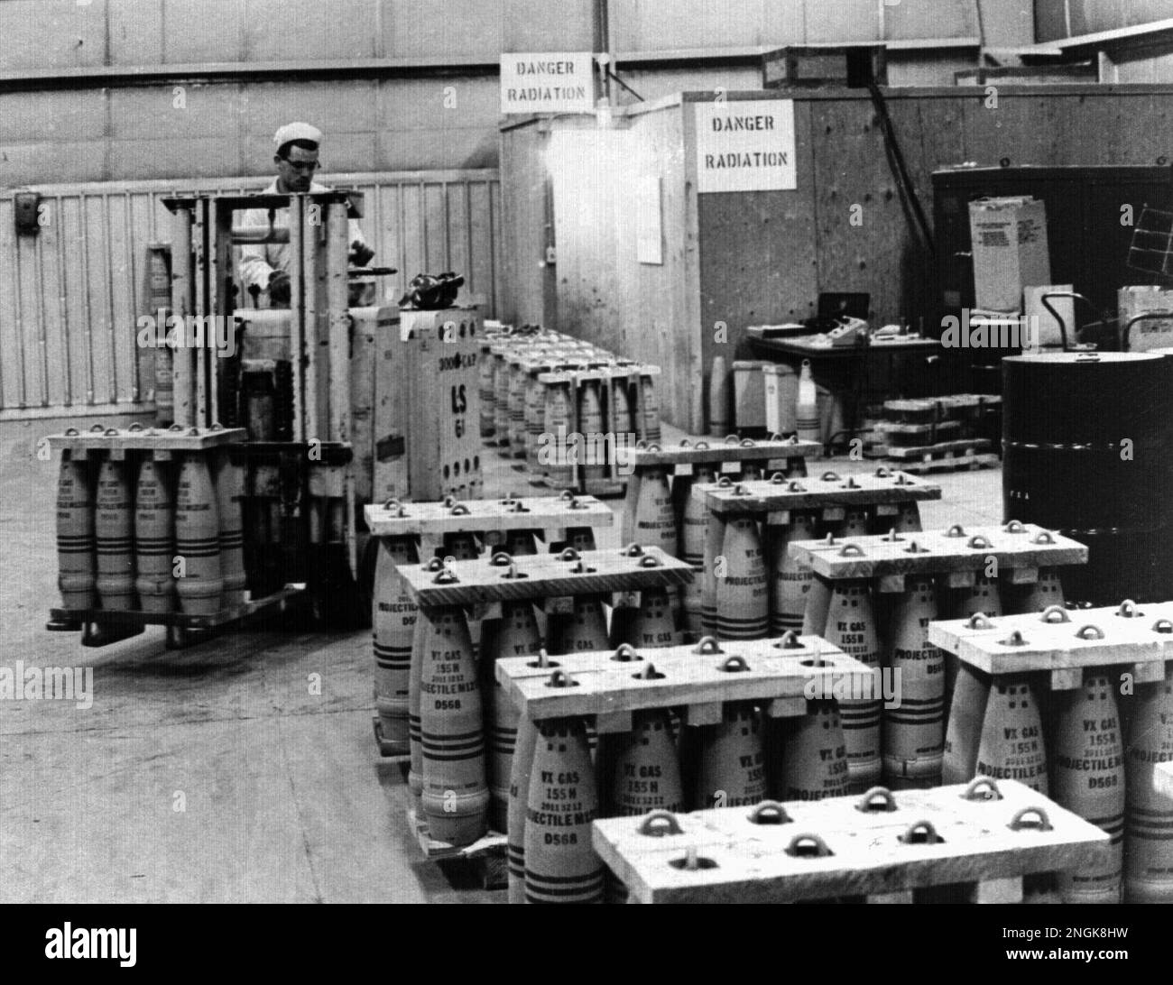 Artillery shells filled with a nerve gas that can cause death within ...