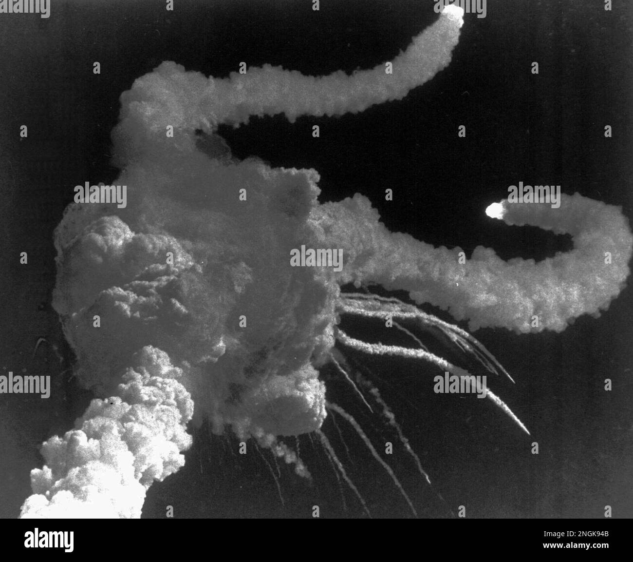 The space shuttle challenger explodes 73 seconds after takeoff on Jan ...