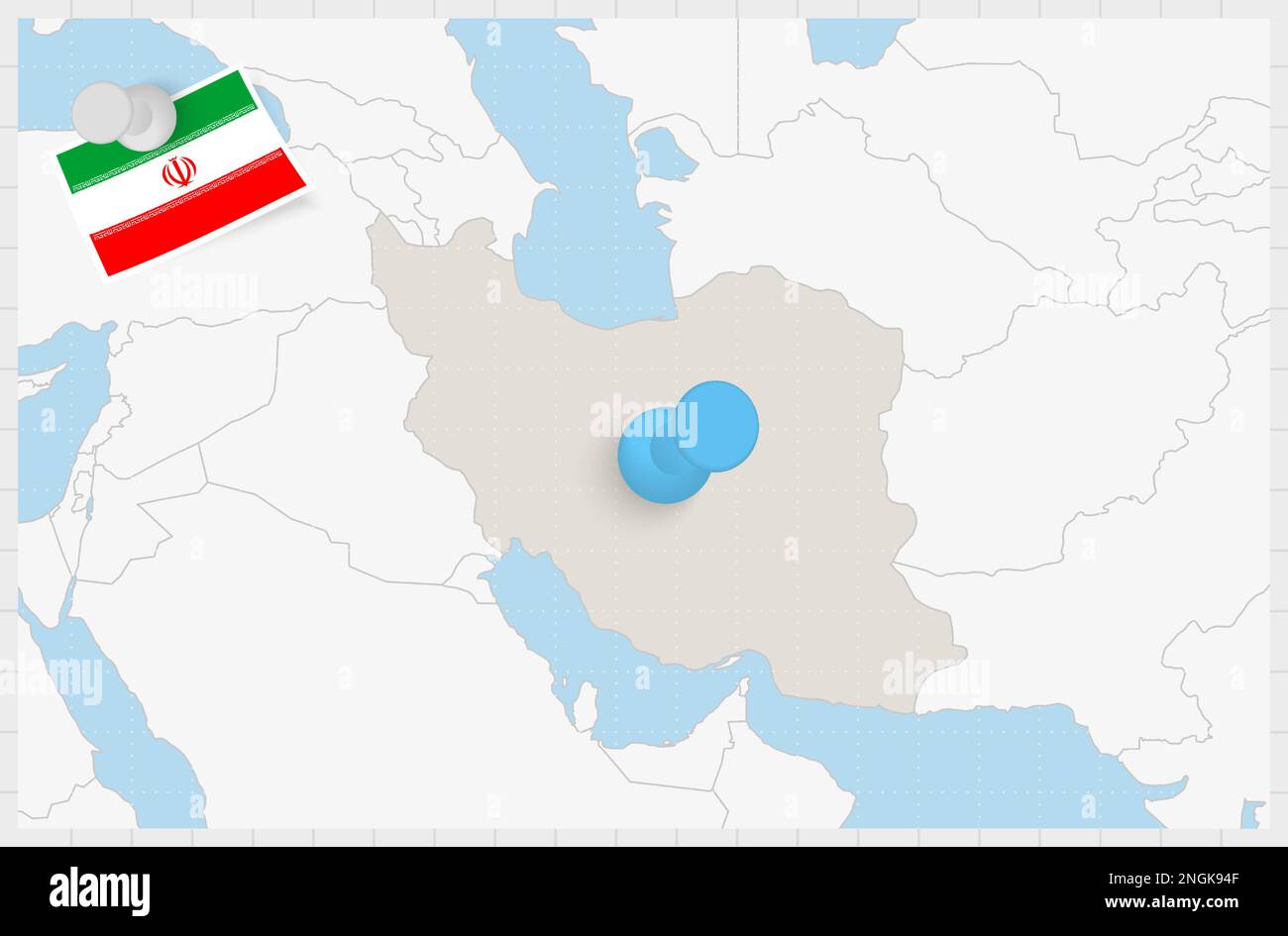 Map Of Iran With A Pinned Blue Pin Pinned Flag Of Iran Vector Illustration Stock Vector Image
