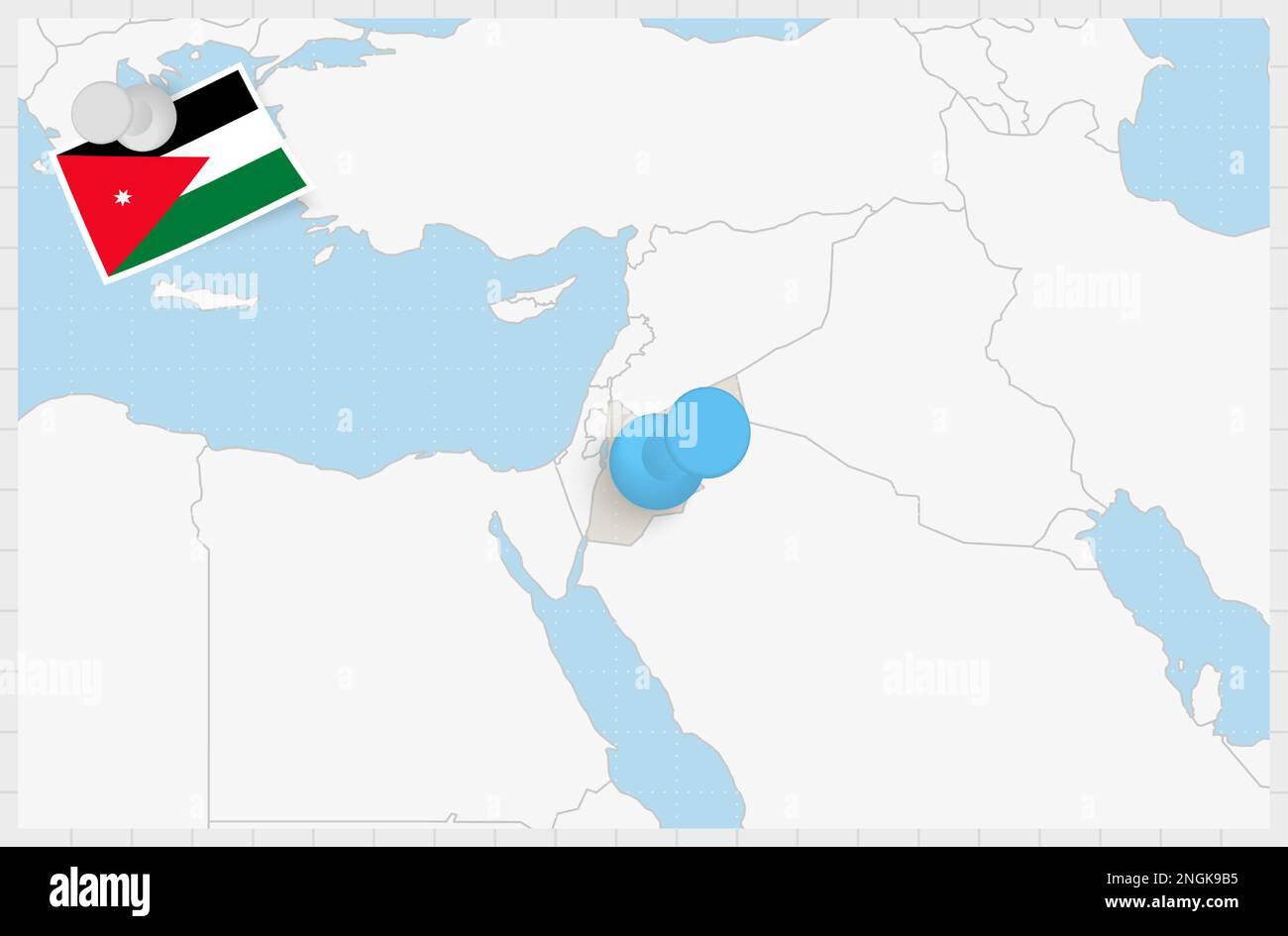 Map of Jordan with a pinned blue pin. Pinned flag of Jordan, vector ... Map of Jordan with a pinned blue pin. Pinned flag of Jordan, vector ...