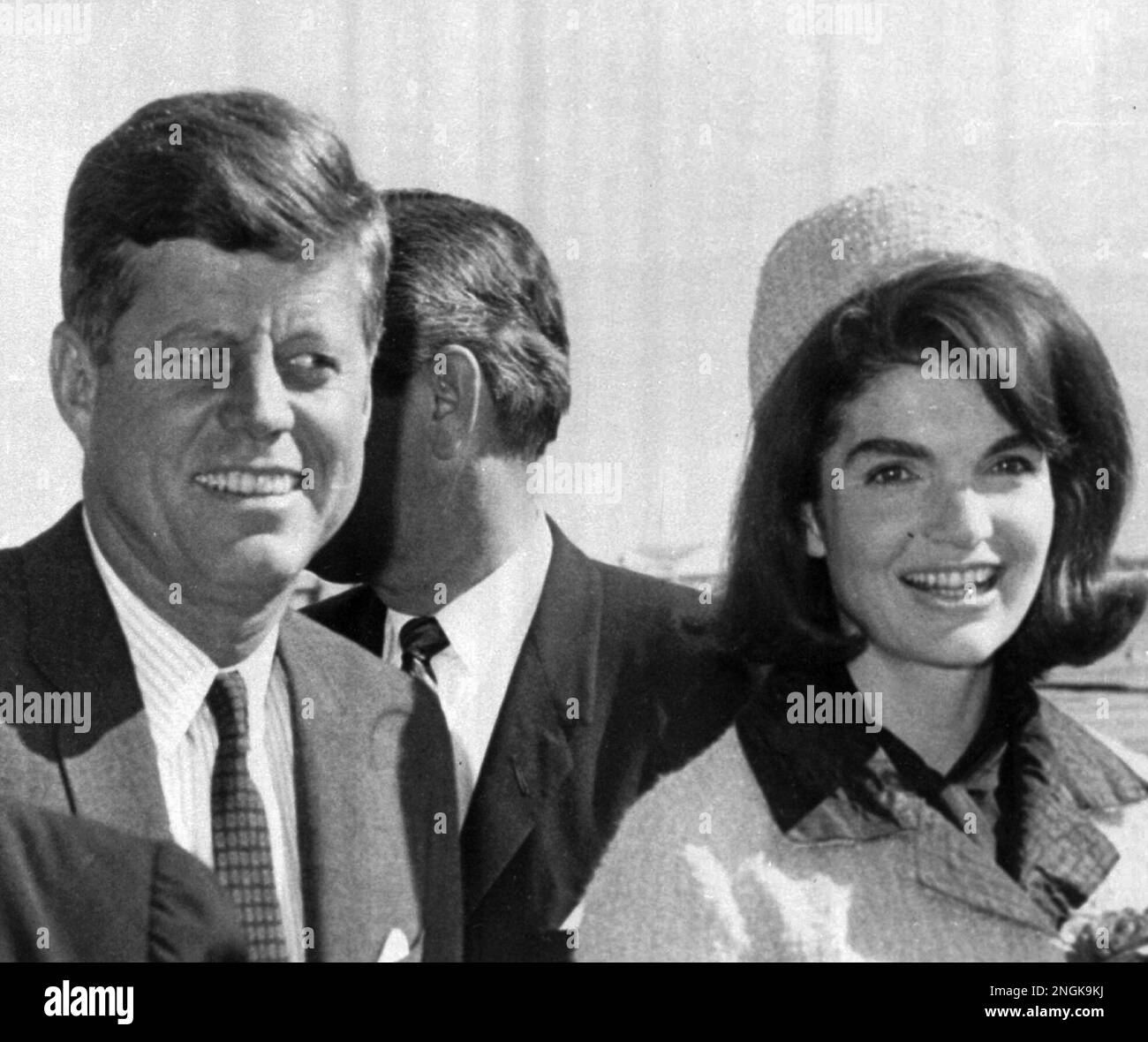 President John F. Kennedy and his wife Jacqueline arrive at Dallas Love ...