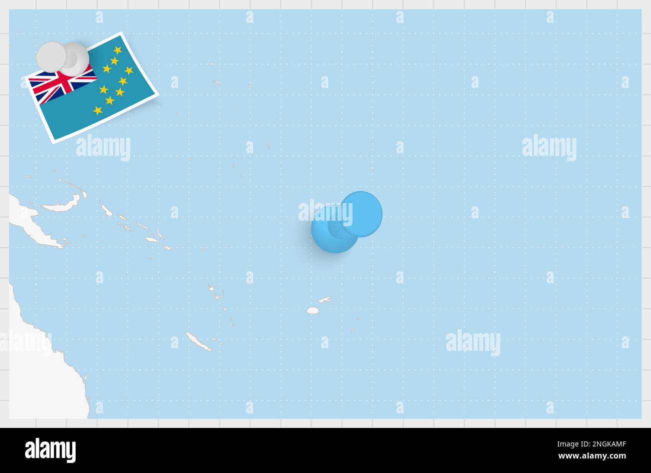 Map of Tuvalu with a pinned blue pin. Pinned flag of Tuvalu, vector illustration Stock Vector ...