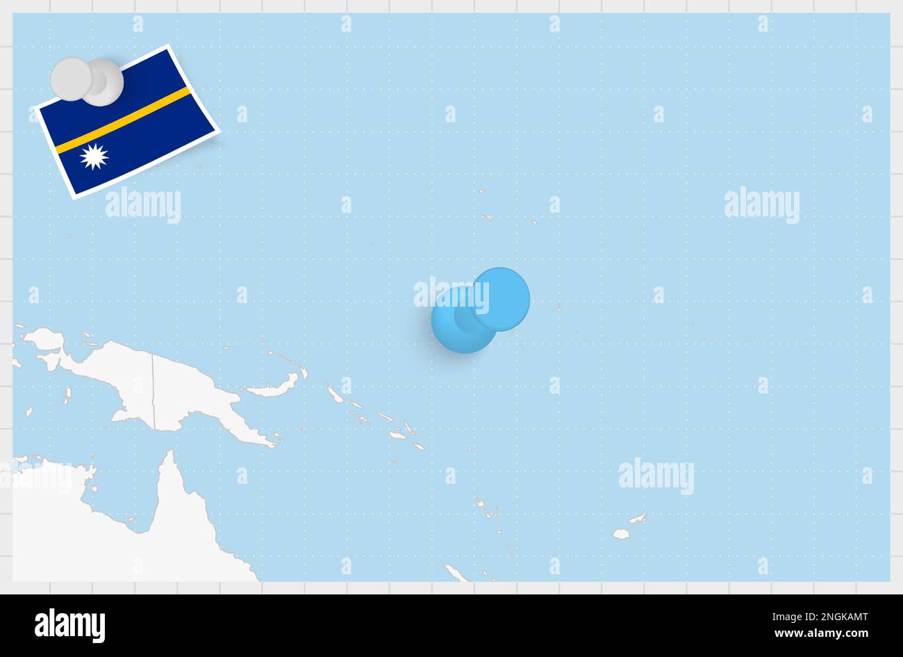 Map of Nauru with a pinned blue pin. Pinned flag of Nauru, vector ...