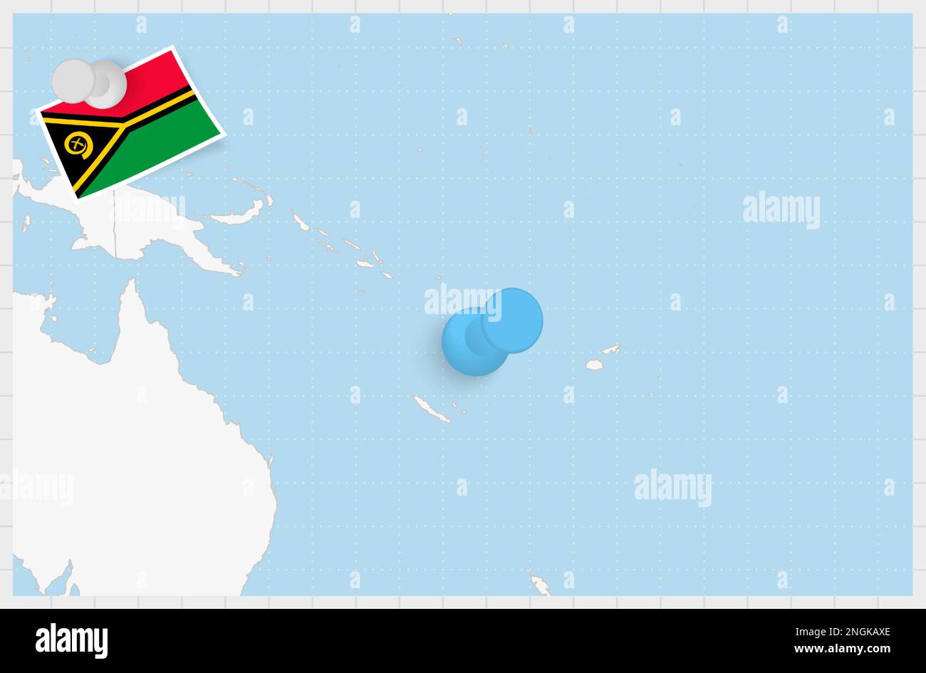 Map of Vanuatu with a pinned blue pin. Pinned flag of Vanuatu, vector illustration Stock Vector ...