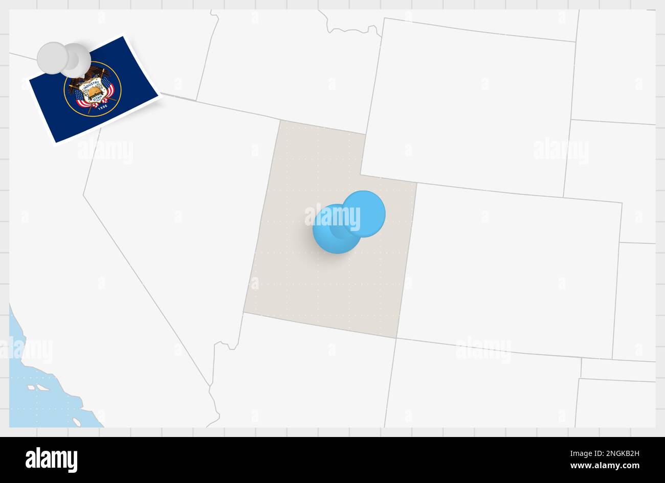Map of Utah with a pinned blue pin. Pinned flag of Utah, vector illustration Stock Vector Image ...