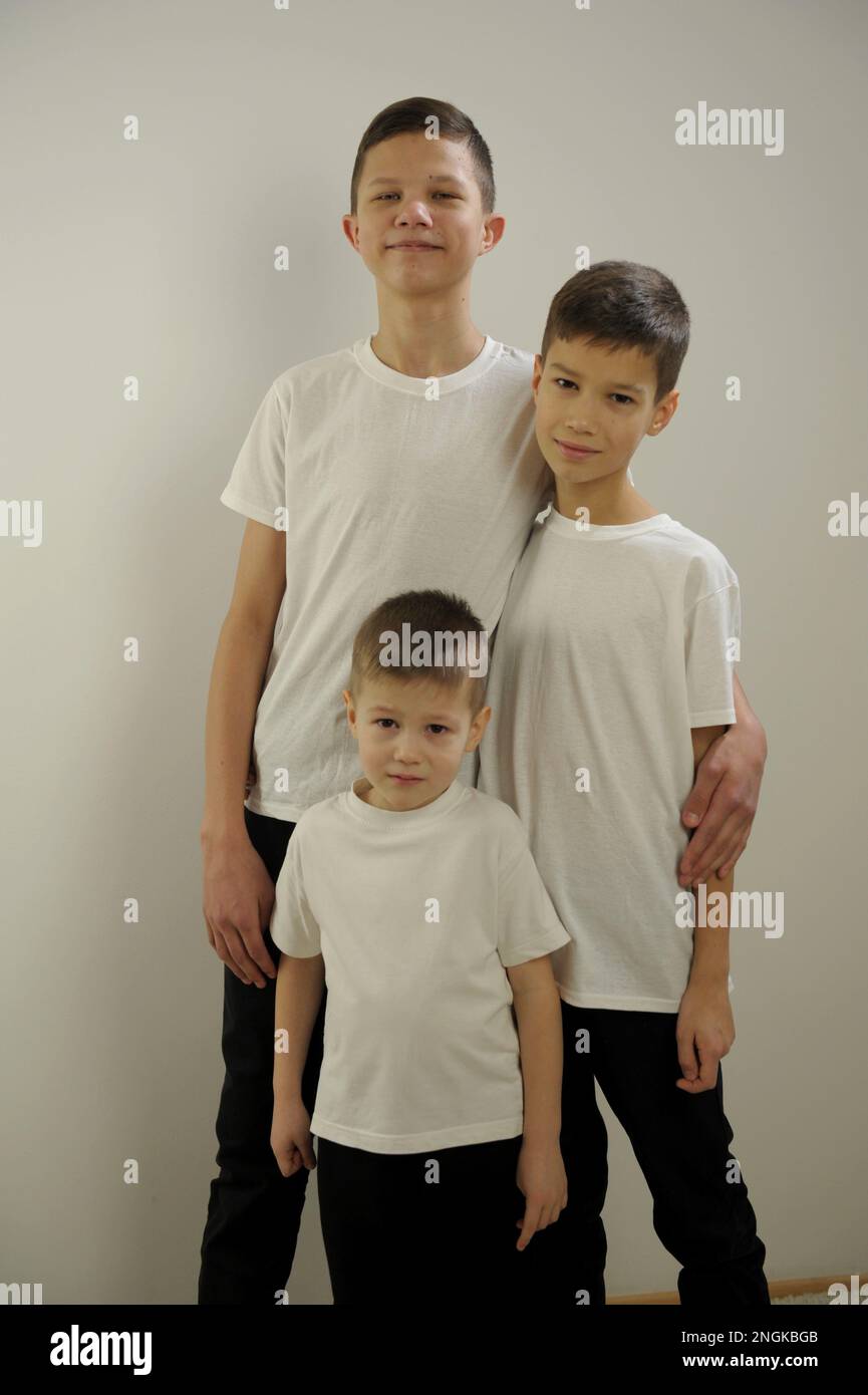 Portrait of a three happy boys isolated on white background, best ...