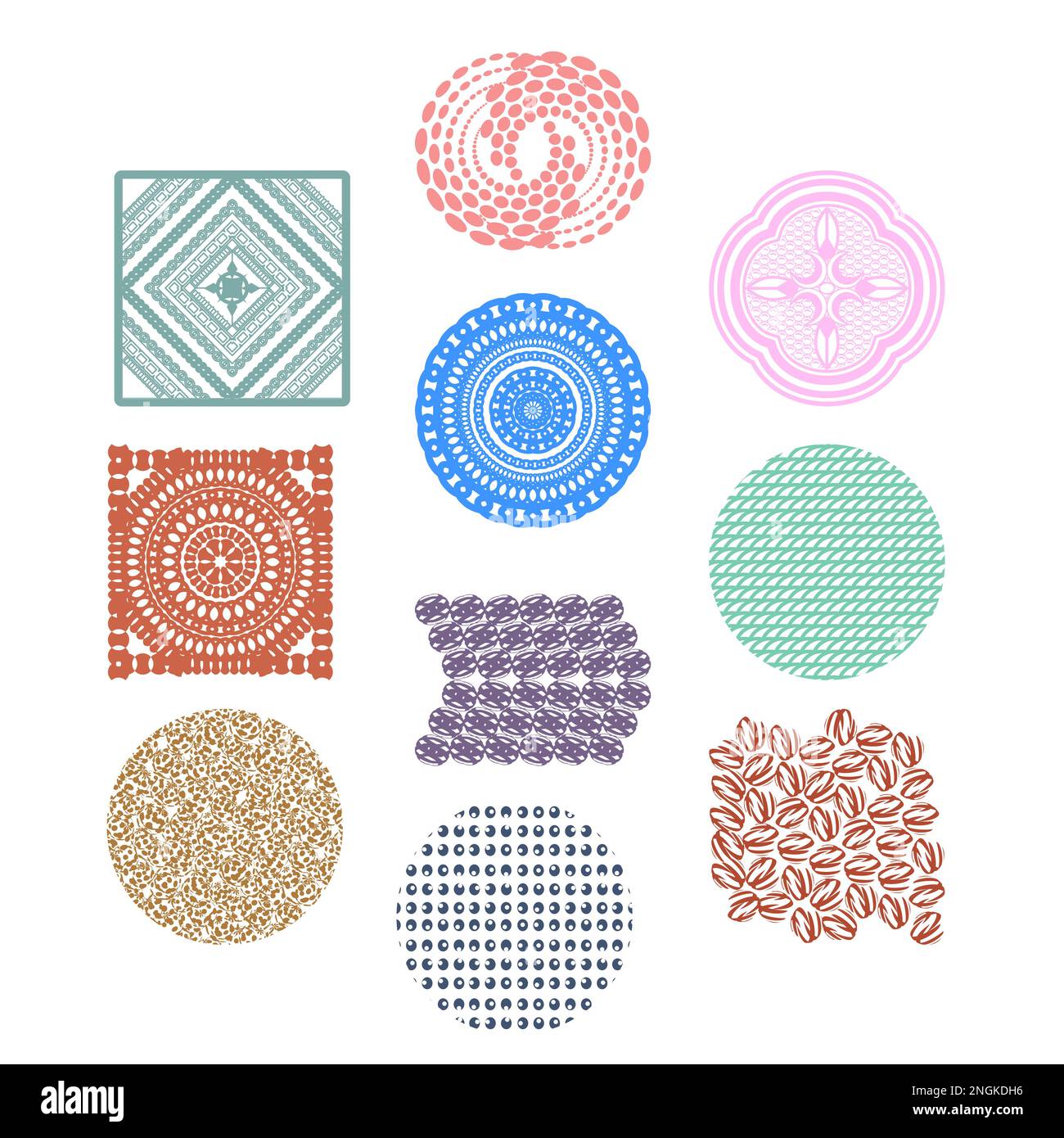 Abstract pattern shapes, Mandala, curves, Lines. Contemporary modern ...