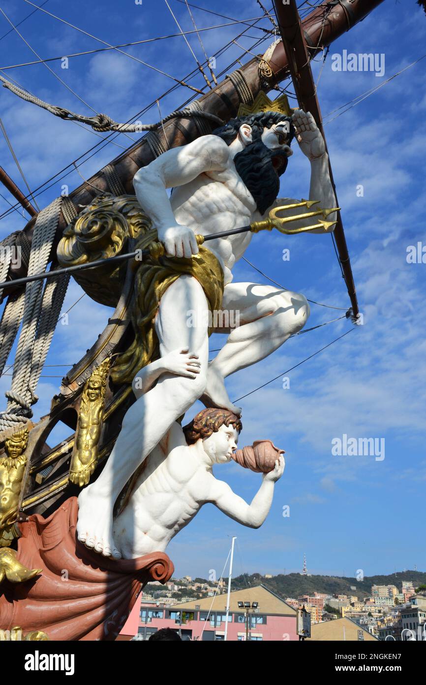 Detail of Galeone Neptune ship built in 1985 for Roman Polanski's film ...