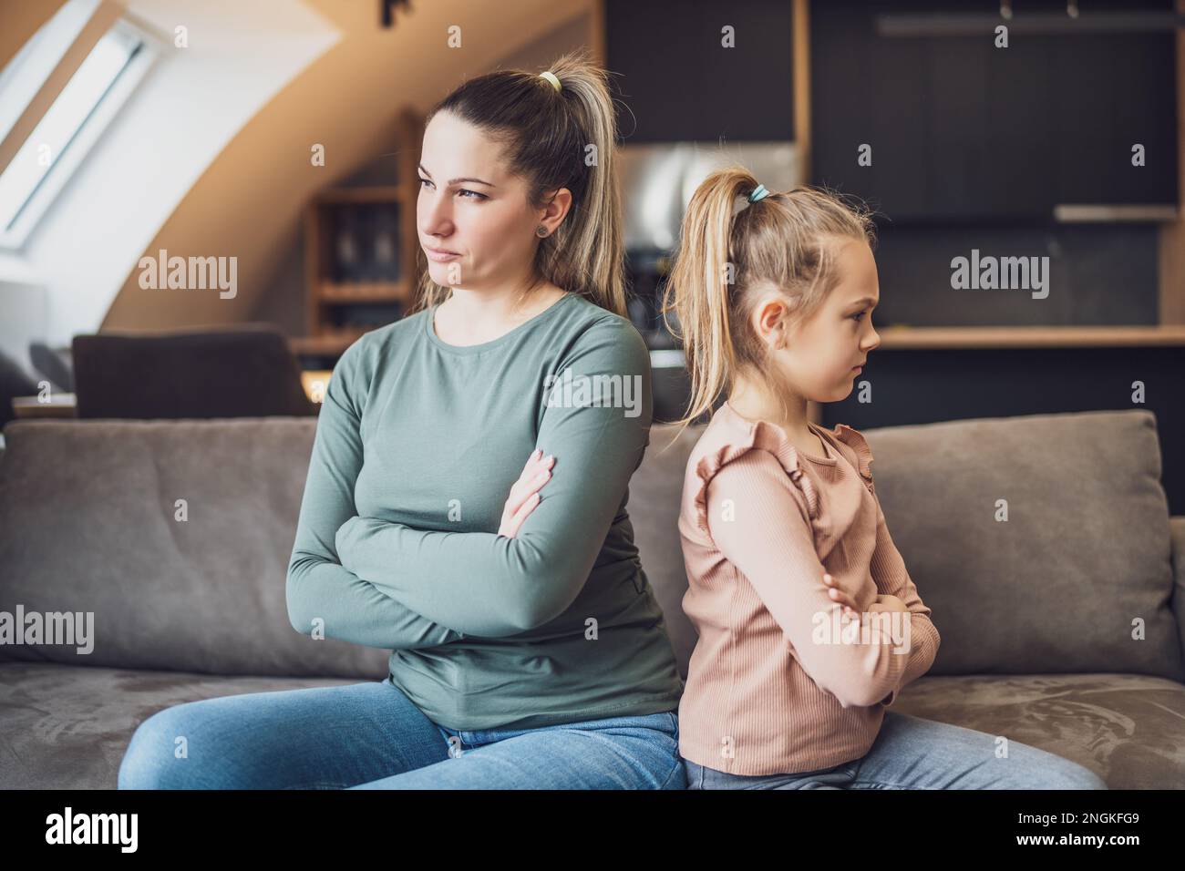 Mother and daughter are having conflict at their home Stock Photo - Alamy