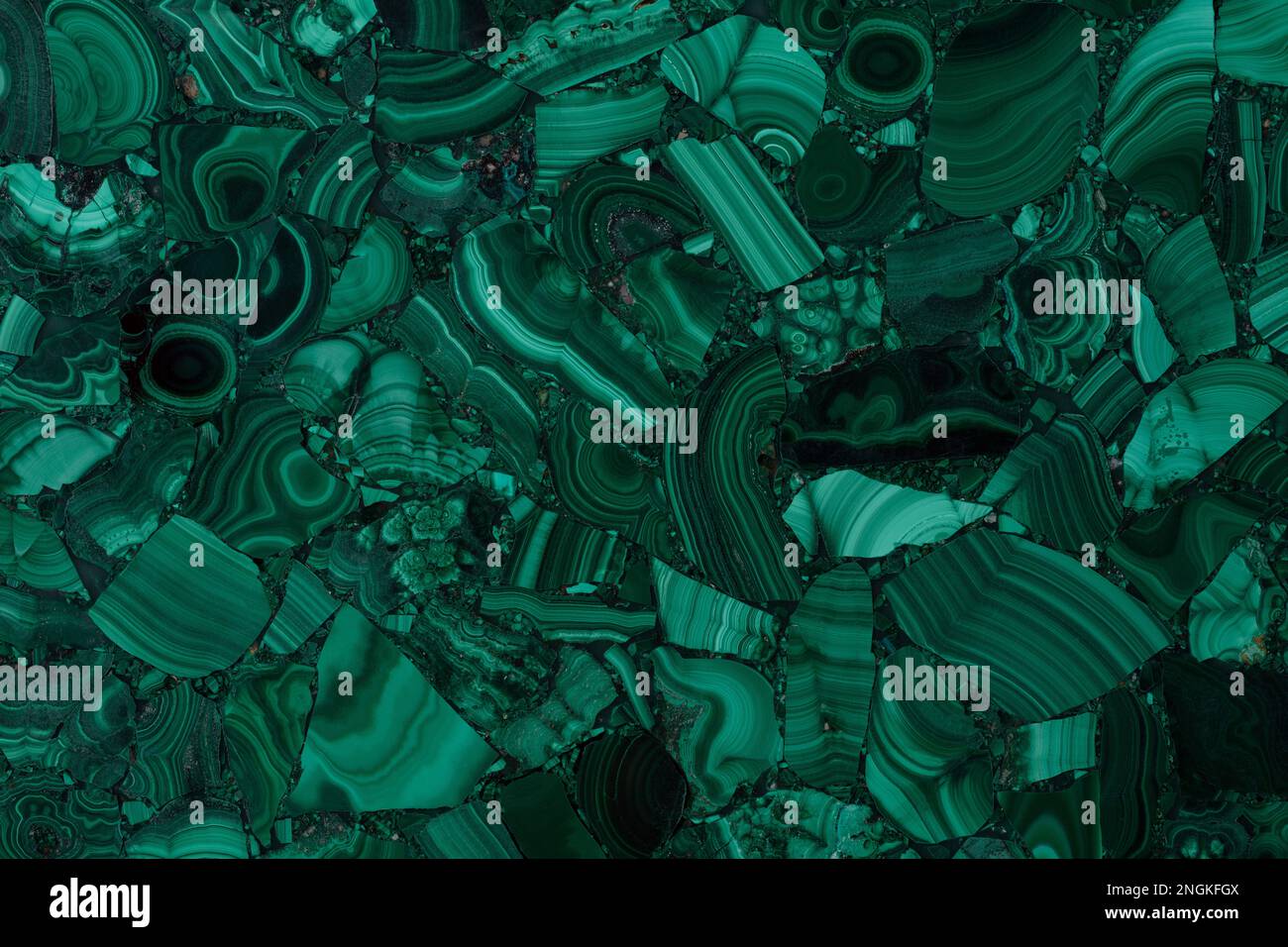 Malachite stone texture, background in contrast green color for unique ...