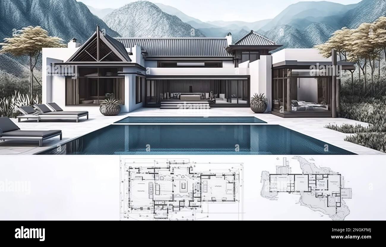 Modern villa design hi-res stock photography and images - Alamy