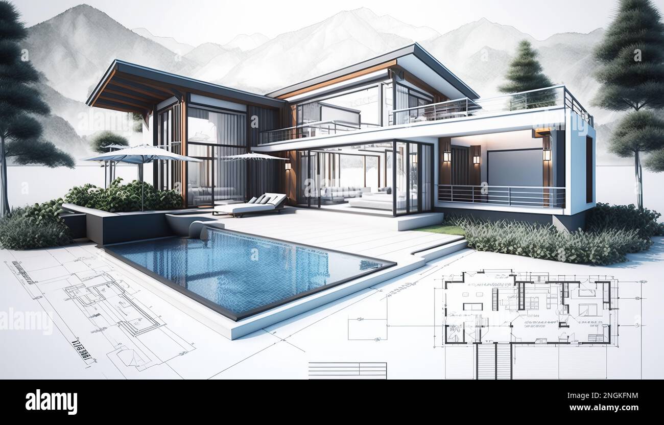 Modern villa design hi-res stock photography and images - Alamy