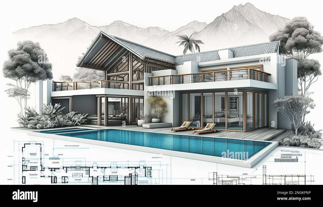 Modern villa design hi-res stock photography and images - Alamy