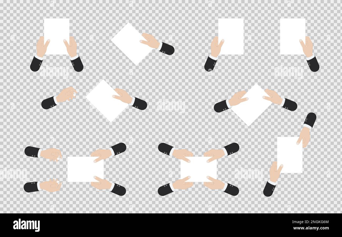 Flat hand gestures. Pointing human finger gesture, open hand signal ...