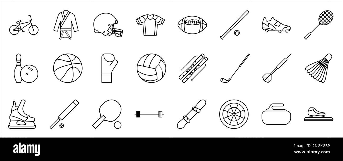 Sport linear set. Vector illustration Stock Vector Image & Art - Alamy