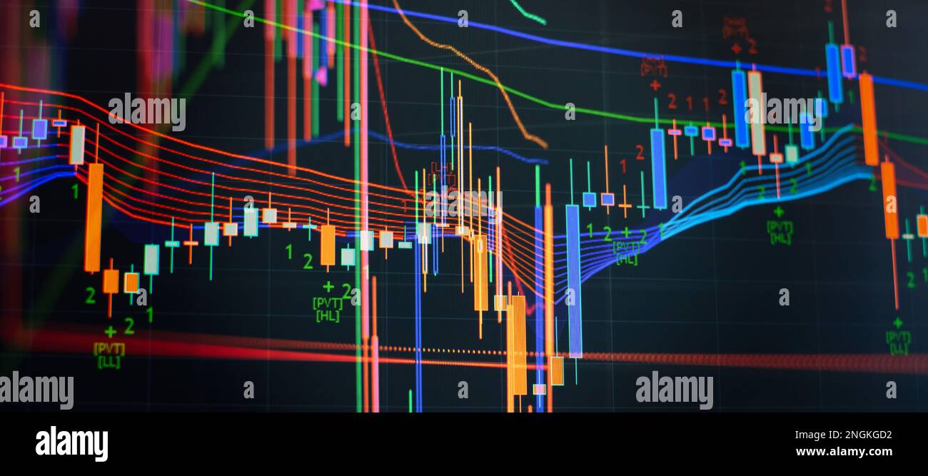 Stock market graph on led screen. Finance and investment concept ...