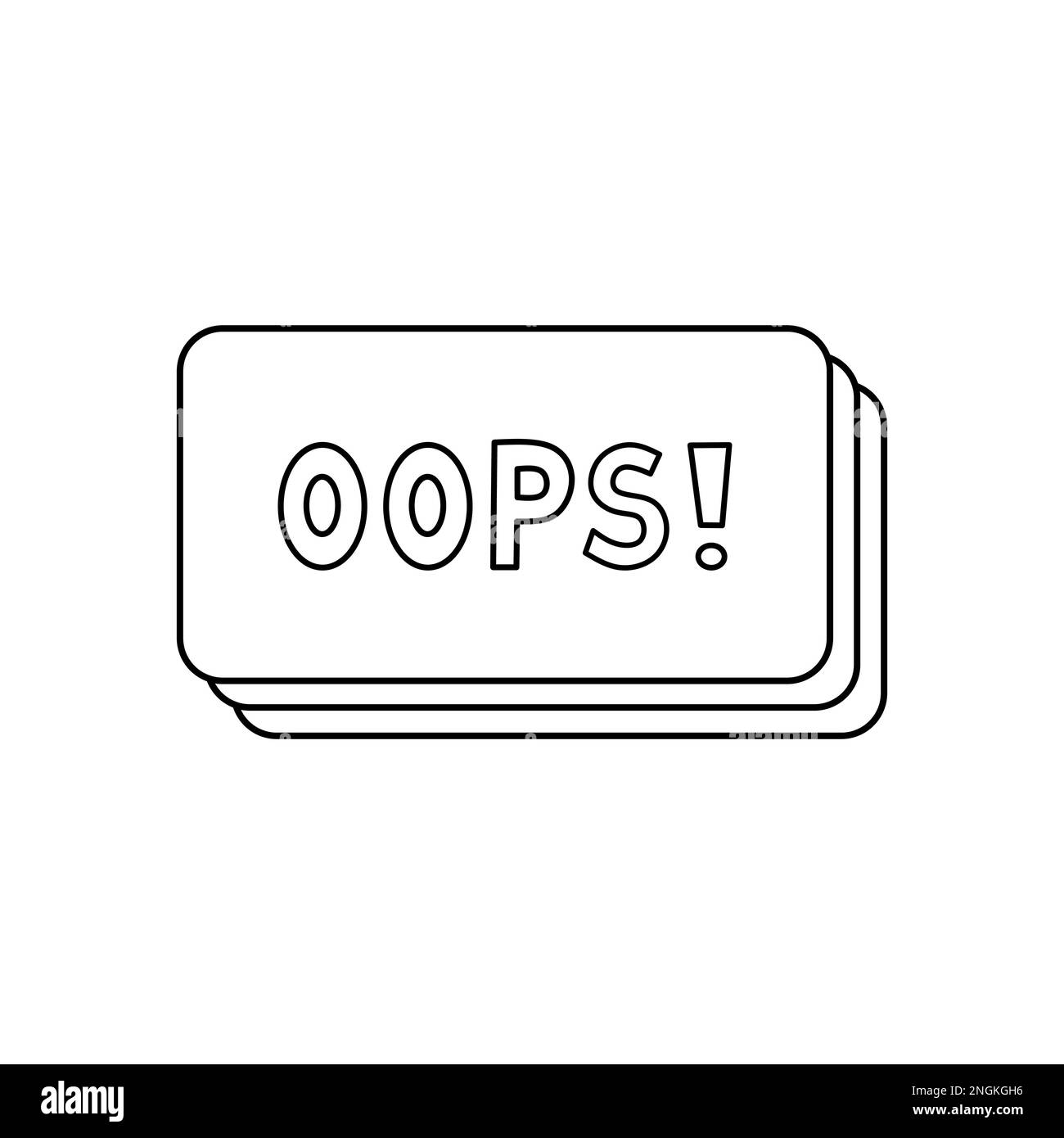 Speech bubble with the text Oops isolated on white background. Vector ...