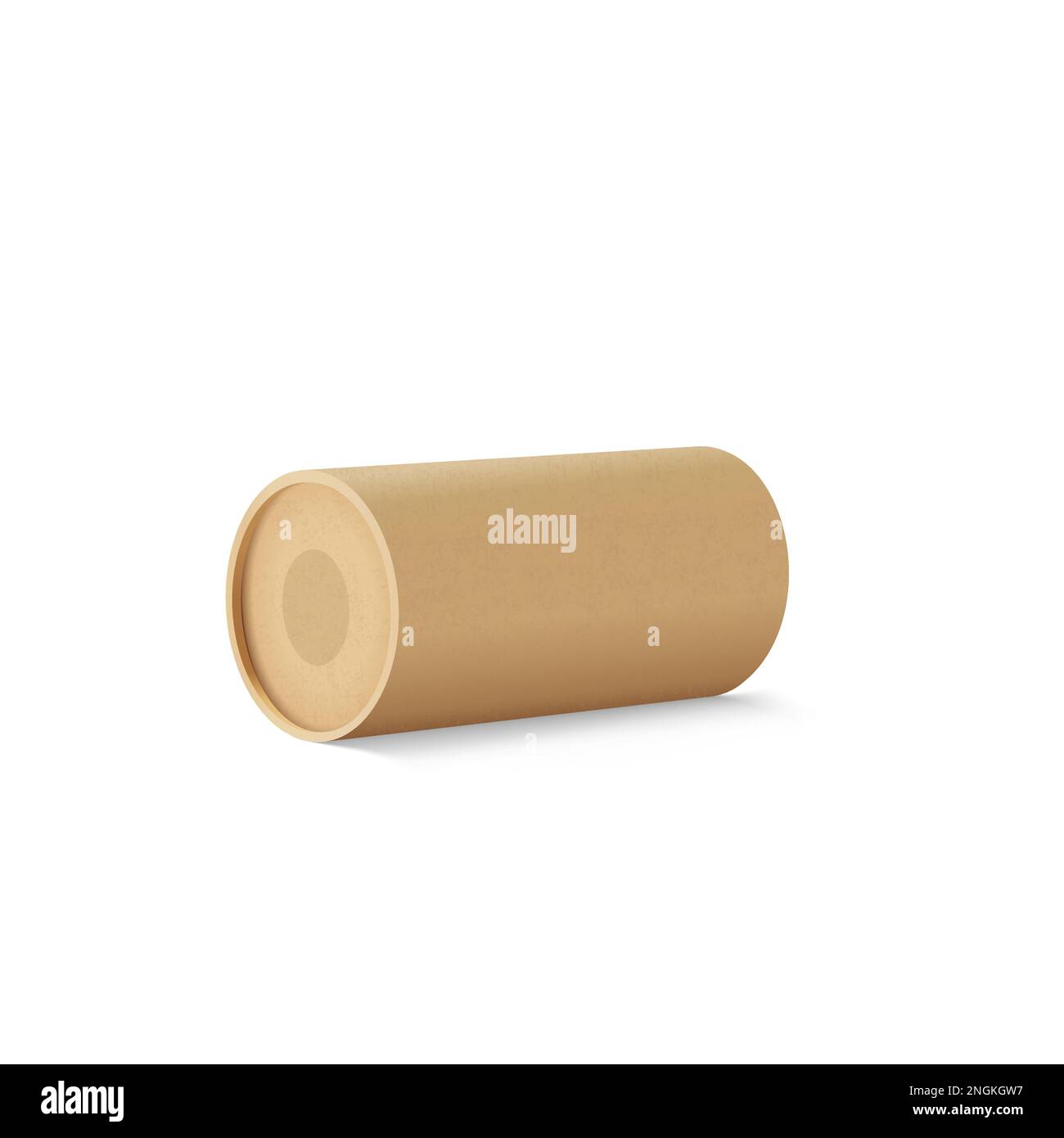 Craft cylinder set. Front view of natural paper tube and kraft paper ...