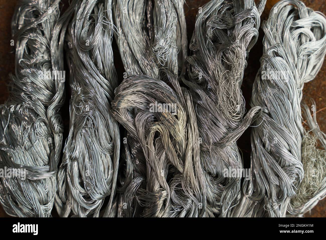 Silver metal copper wire scrap materials recycling of waste from manual ...