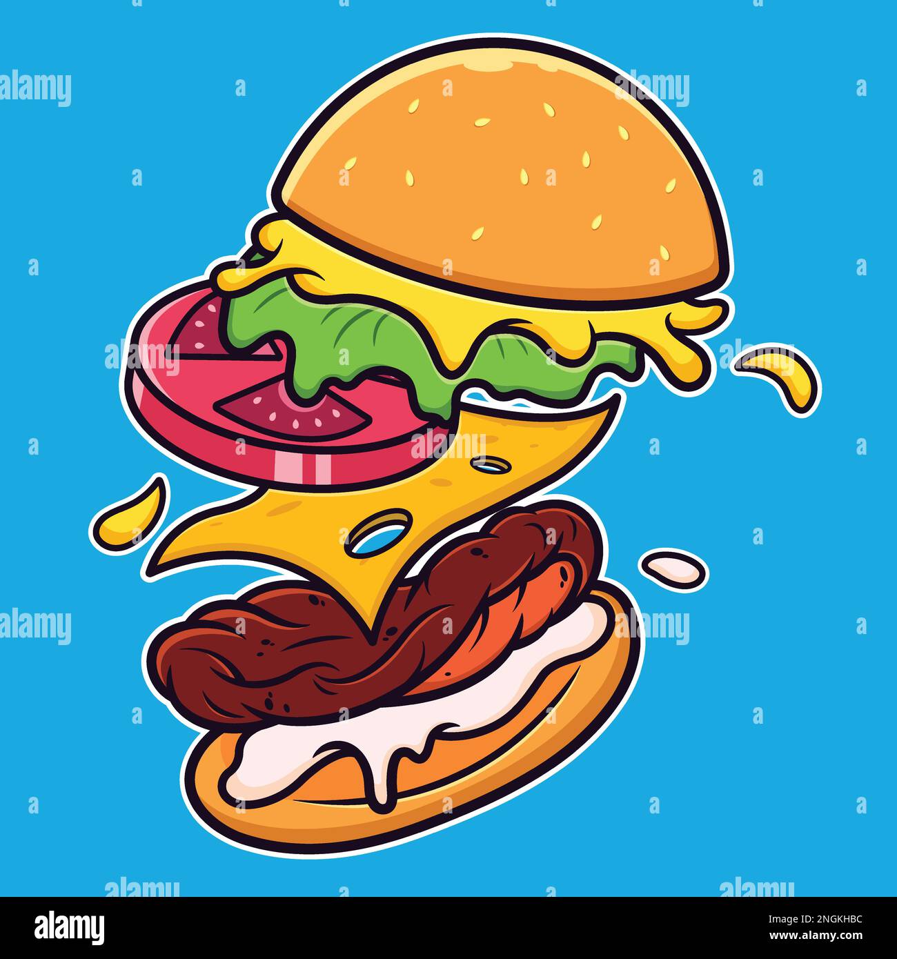 Burger ingredients restaurant menu background Stock Vector Images - Alamy