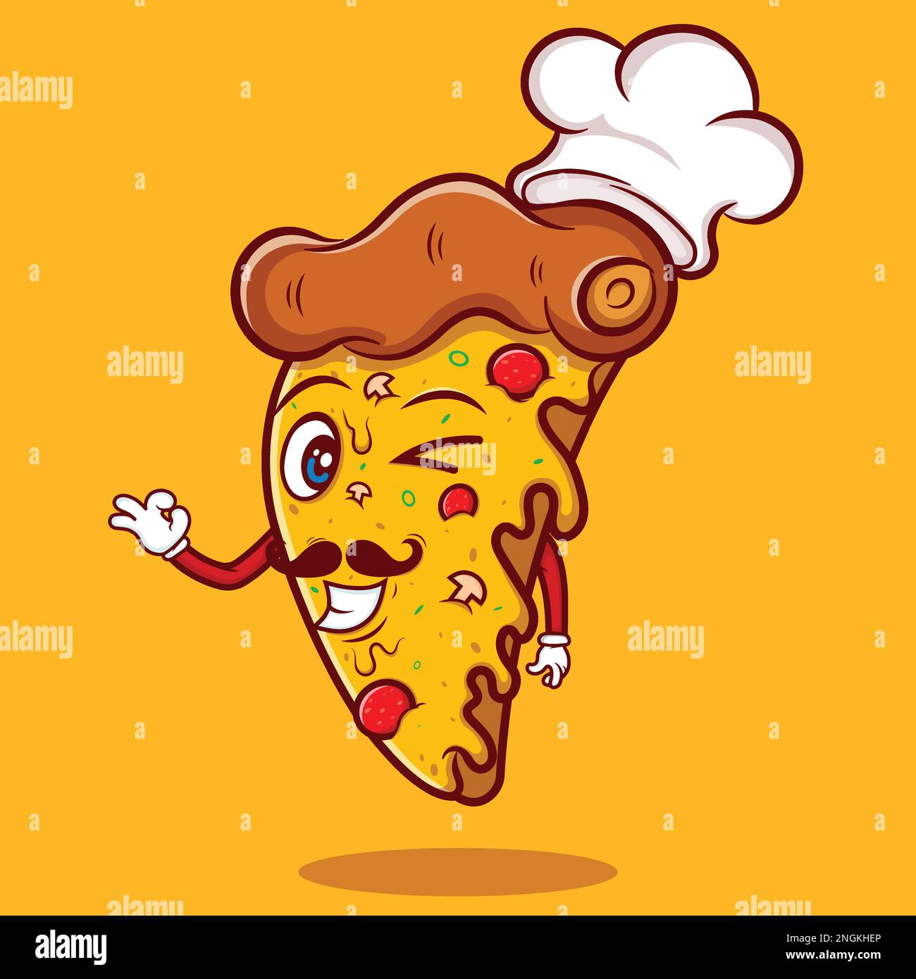 Slice of pizza melted cartoon vector icon illustration Stock Vector ...