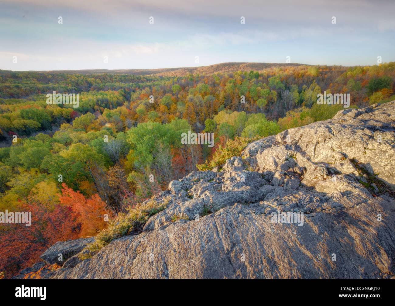 This is a daybreak image of the Juniper Rock overlook along the North ...