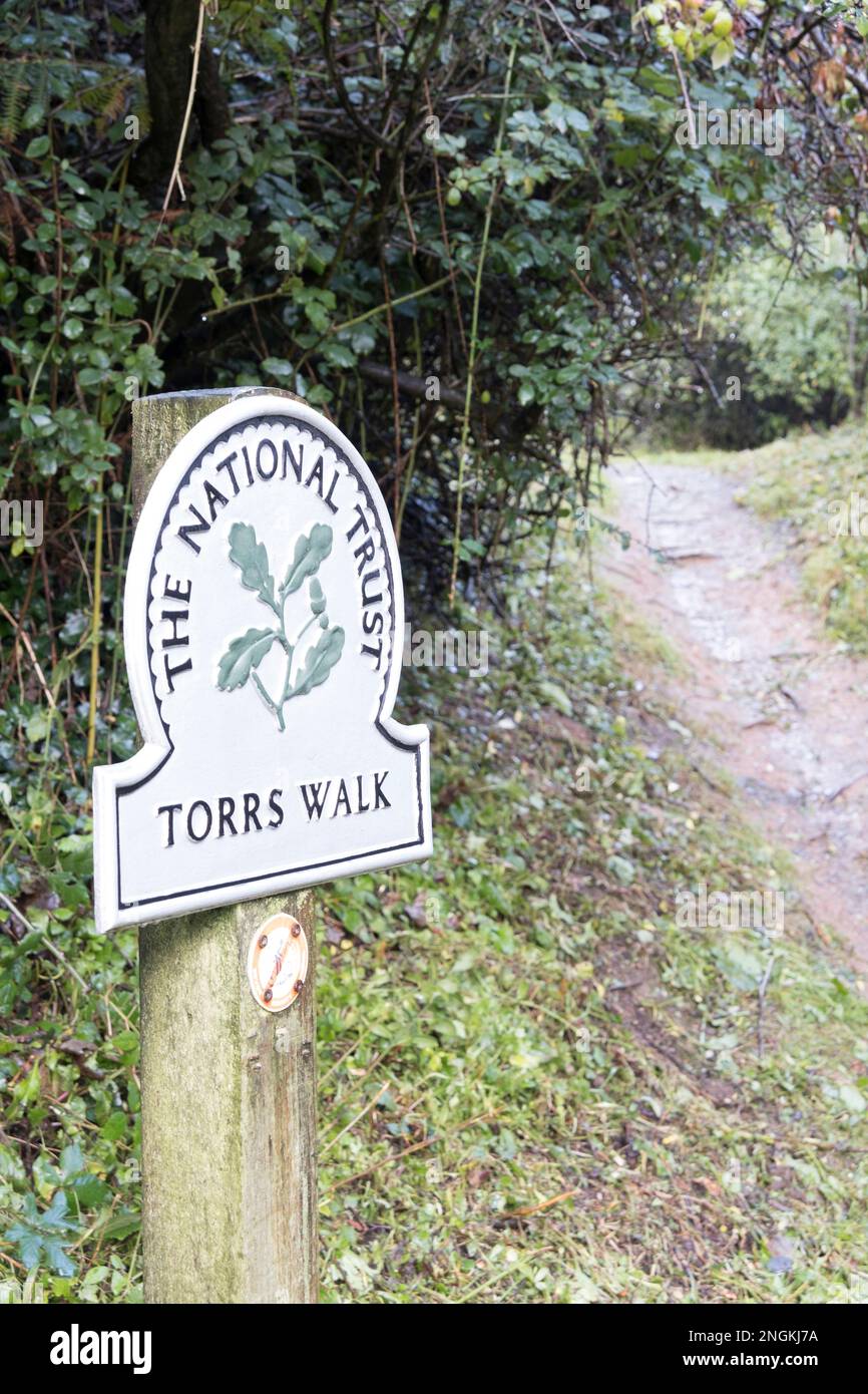 Torrs walk signage for the coastal path along the North Devon coast ...