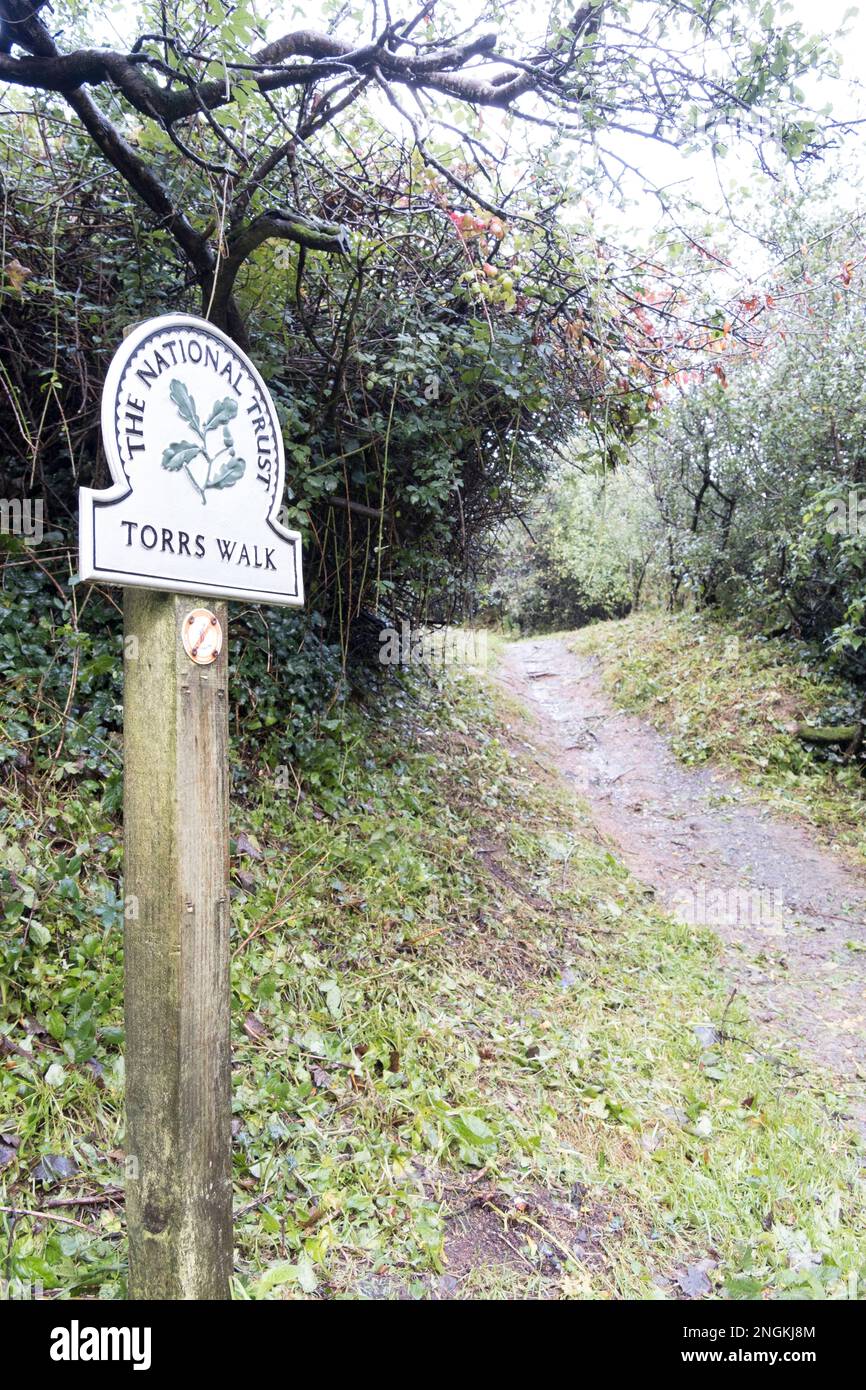 Torrs walk signage for the coastal path along the North Devon coast ...