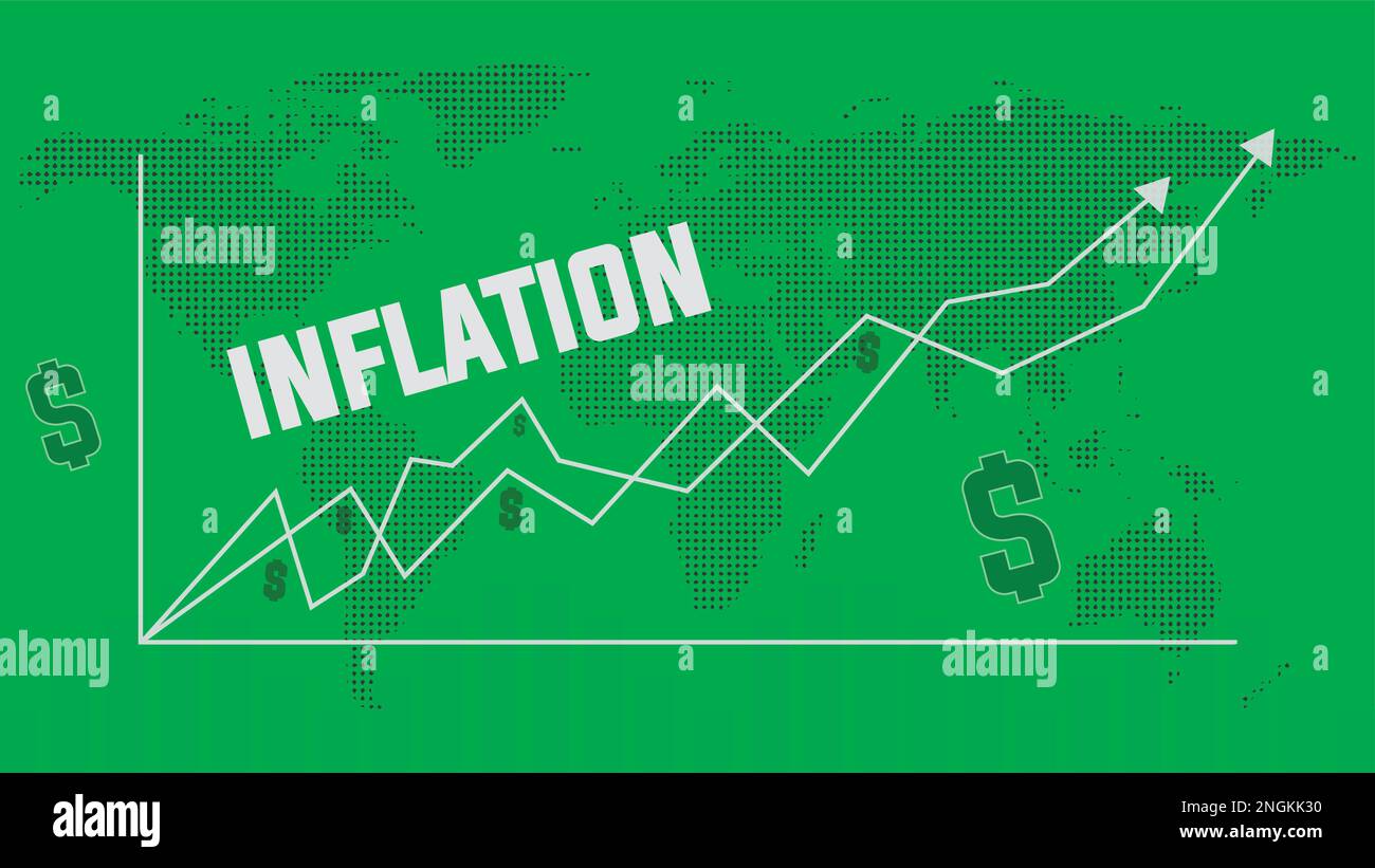 Inflation background worldwide due to pandemic. Graph showing increase ...