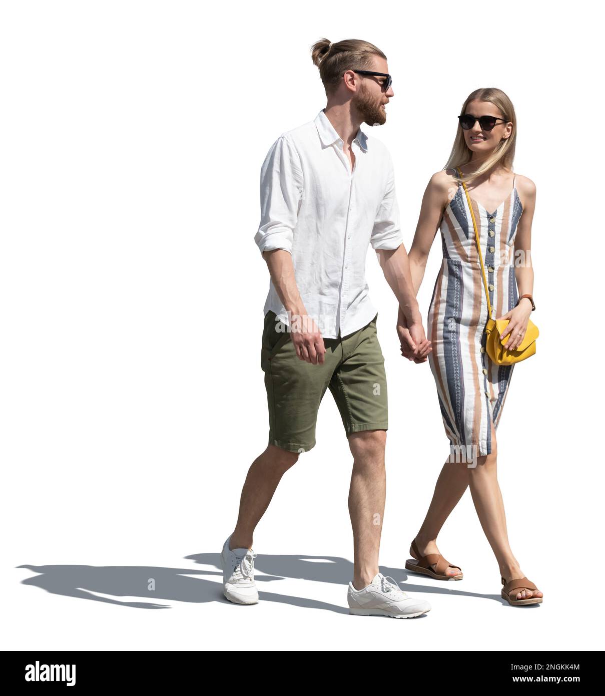 Man woman street talking Cut Out Stock Images & Pictures - Alamy