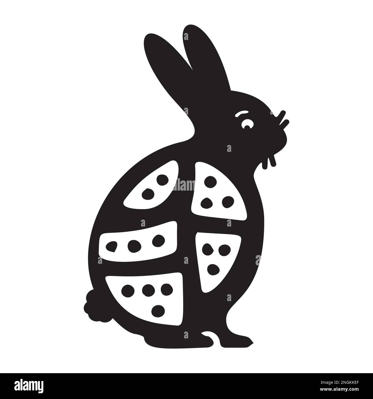Cute easter bunny cartoon clipart. Vector rabbit motif Stock Vector ...