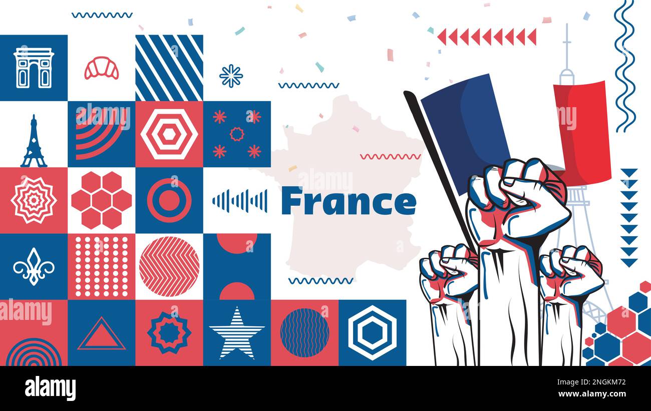 French national day banner for Bastille Day, Bastille Day with abstract ...
