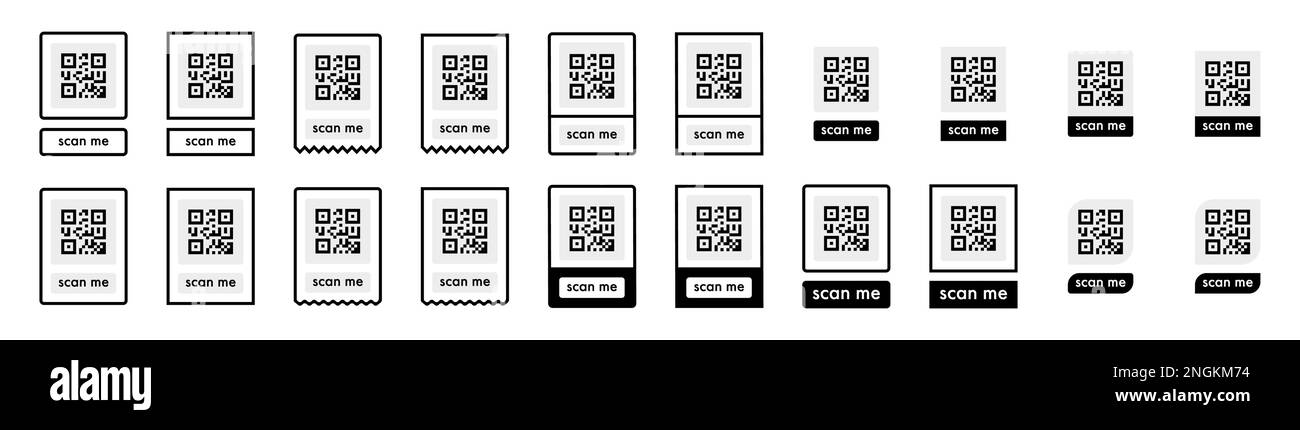 Qr Code Set Template Of Frames For Qr Code With Text Scan Me Vector Illustration Stock