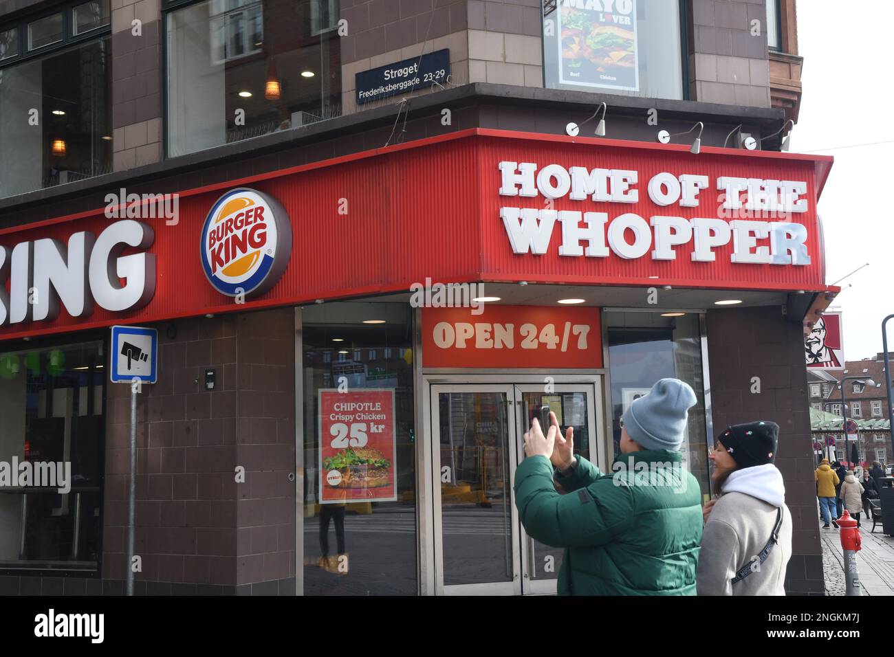 Copenhagen/Denmark/18 Febraury 2023/ Burger king fast food chain ...