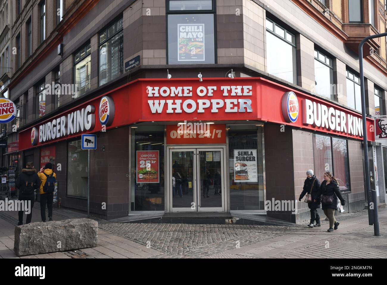 Copenhagen/Denmark/18 Febraury 2023/ Burger king fast food chain ...