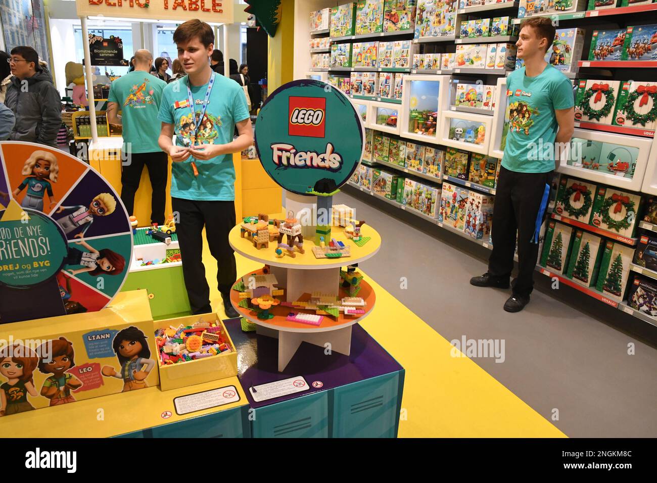 Copenhagen/Denmark/18 February 2023/ Lego bricks store on stroeget on ...