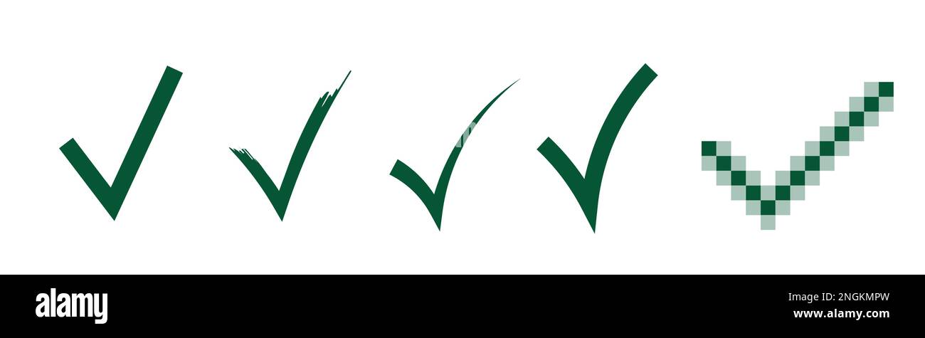 Green check mark icon. Check the mark vector icon. Vector symbols set ...